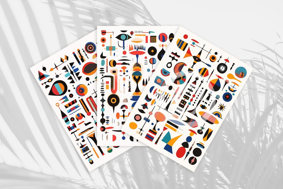 3 Miro Styled Sticker Sheets | Printable | Digital Download PNG | Print ...