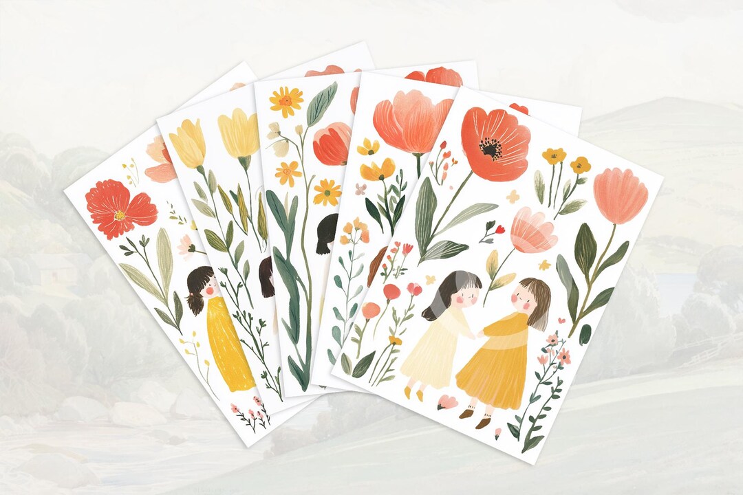 5 Friendship Sticker Sheets | Printable | Digital Download PNG | Print ...