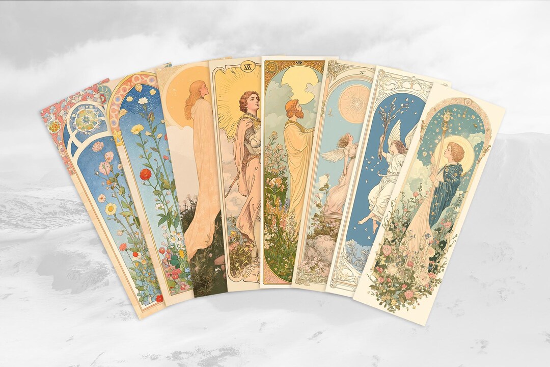 8 Tarot Cards Printable Bookmarks Digital Download PNG & PDF Bookmark ...