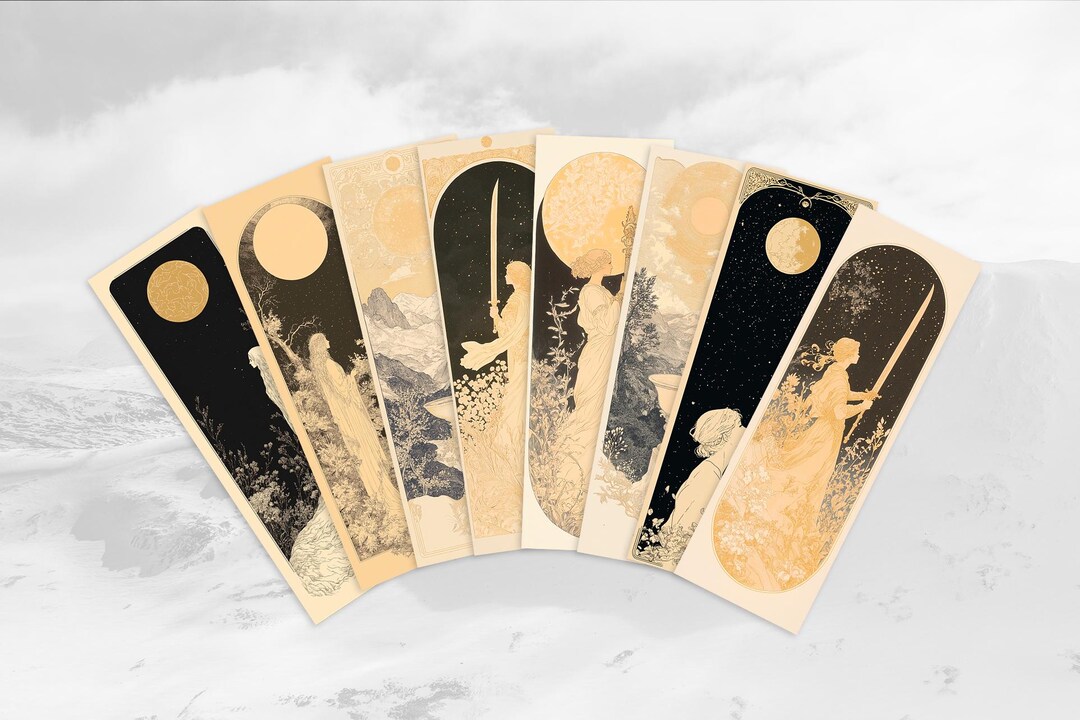 8 Tarot Cards Printable Bookmarks | Digital Download PNG & PDF Bookmark ...