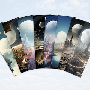 8 Sci-fi Printable Bookmarks | Digital Download PNG & PDF Bookmark ...