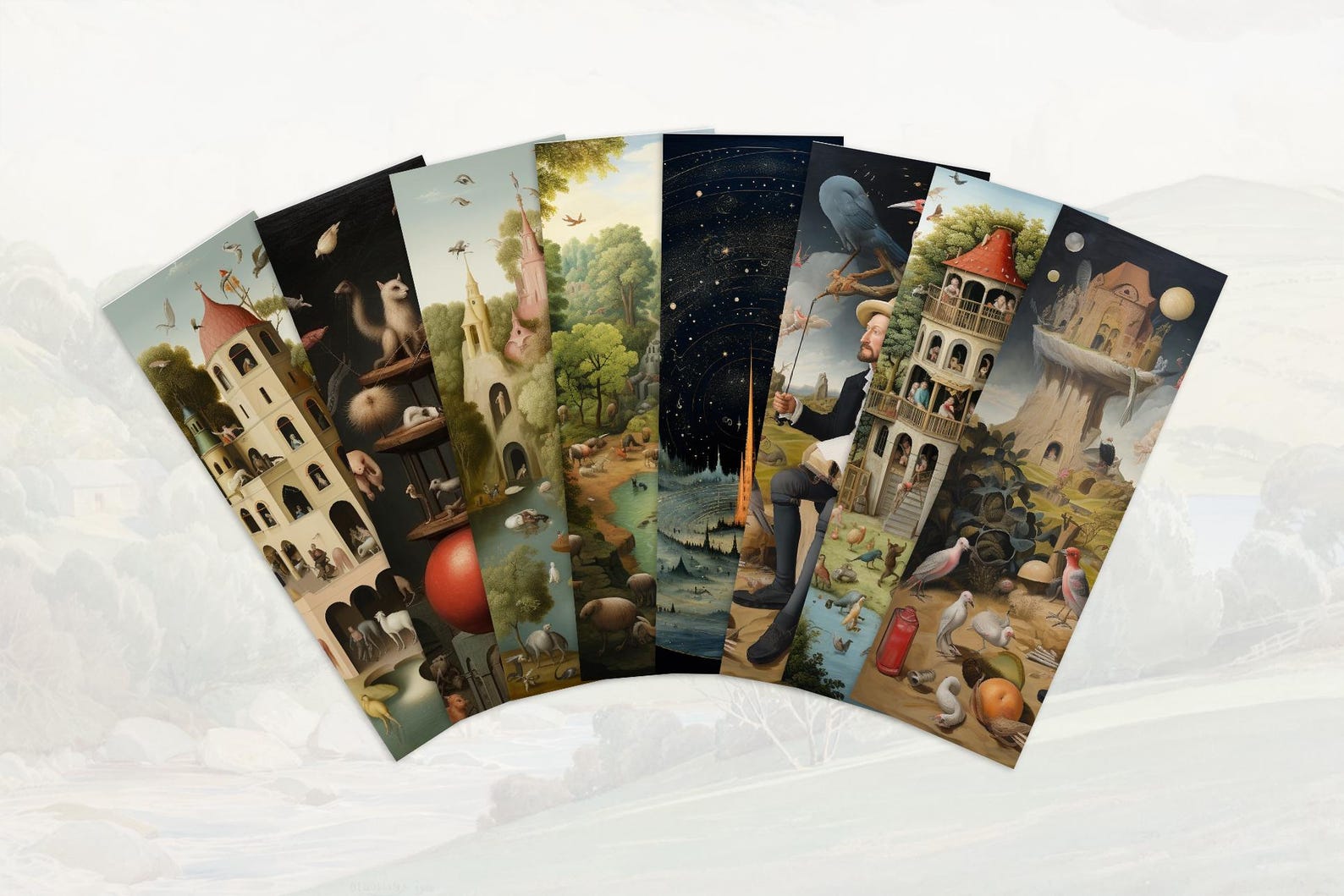 8 Hieronymus Bosch Inspired Printable Bookmarks | Digital Download PNG ...