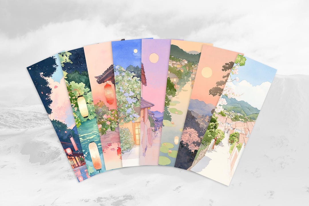 8 Japan Printable Bookmarks | Digital Download PNG & PDF Bookmark ...