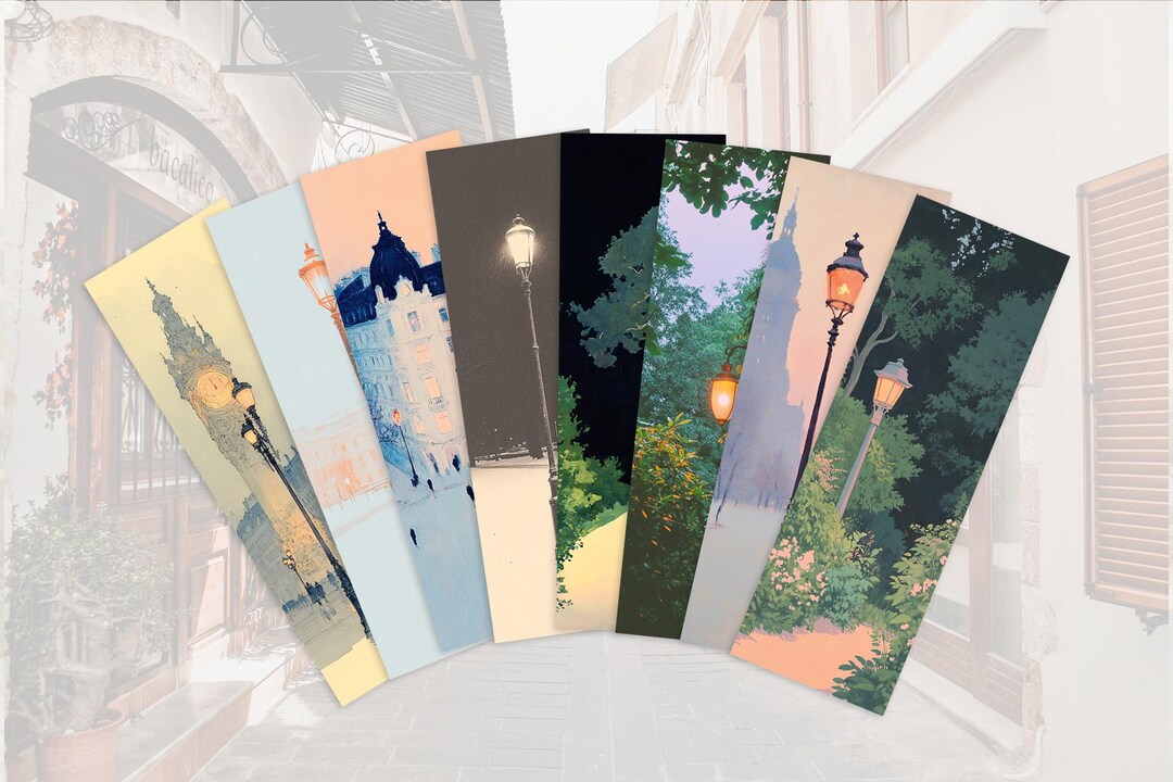 8 Lamppost Printable Bookmarks | Digital Download PNG & PDF Bookmark ...