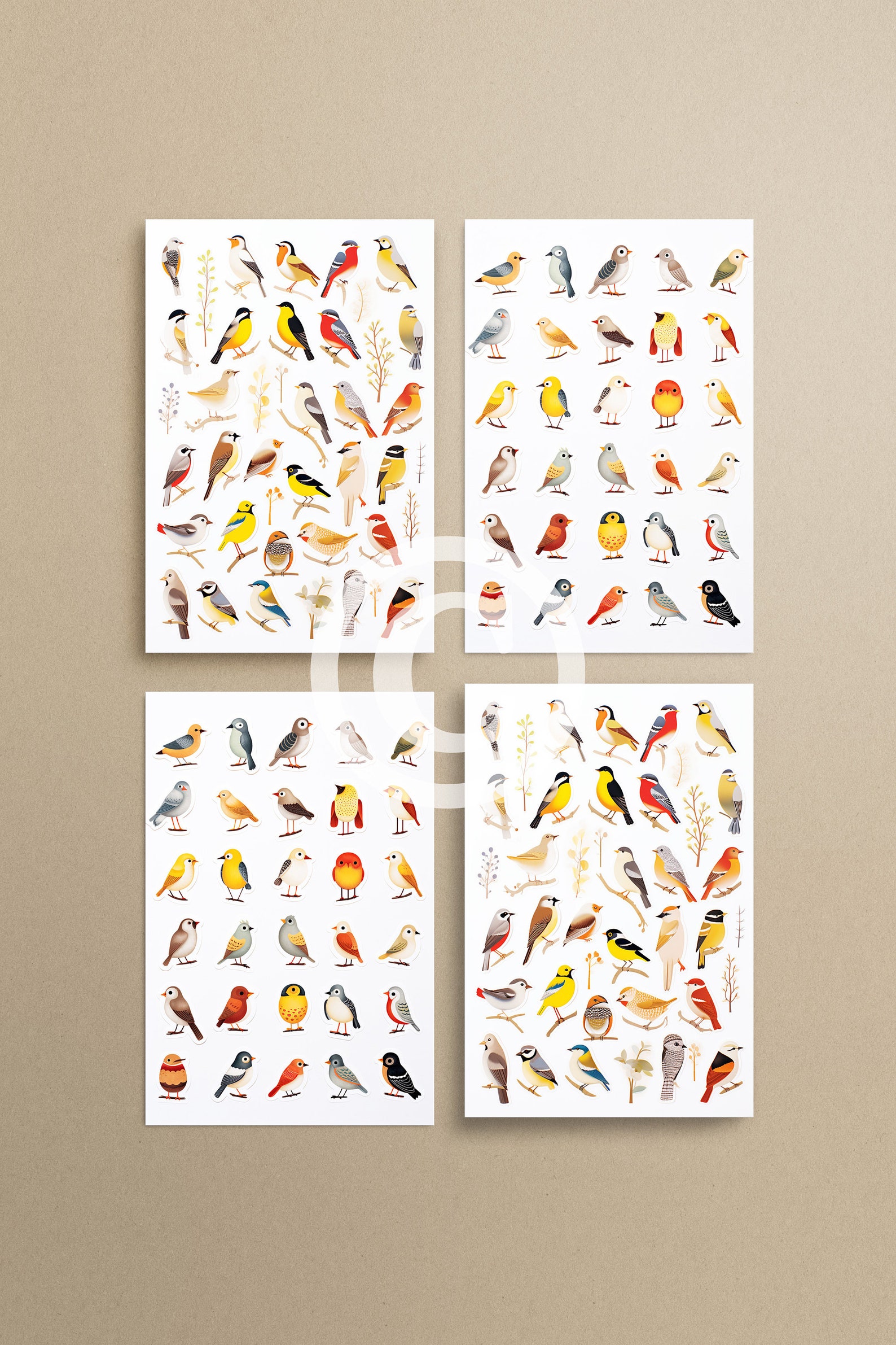3 Sticker Sheets | Birds | Printable Stickers | Digital Download PNG ...