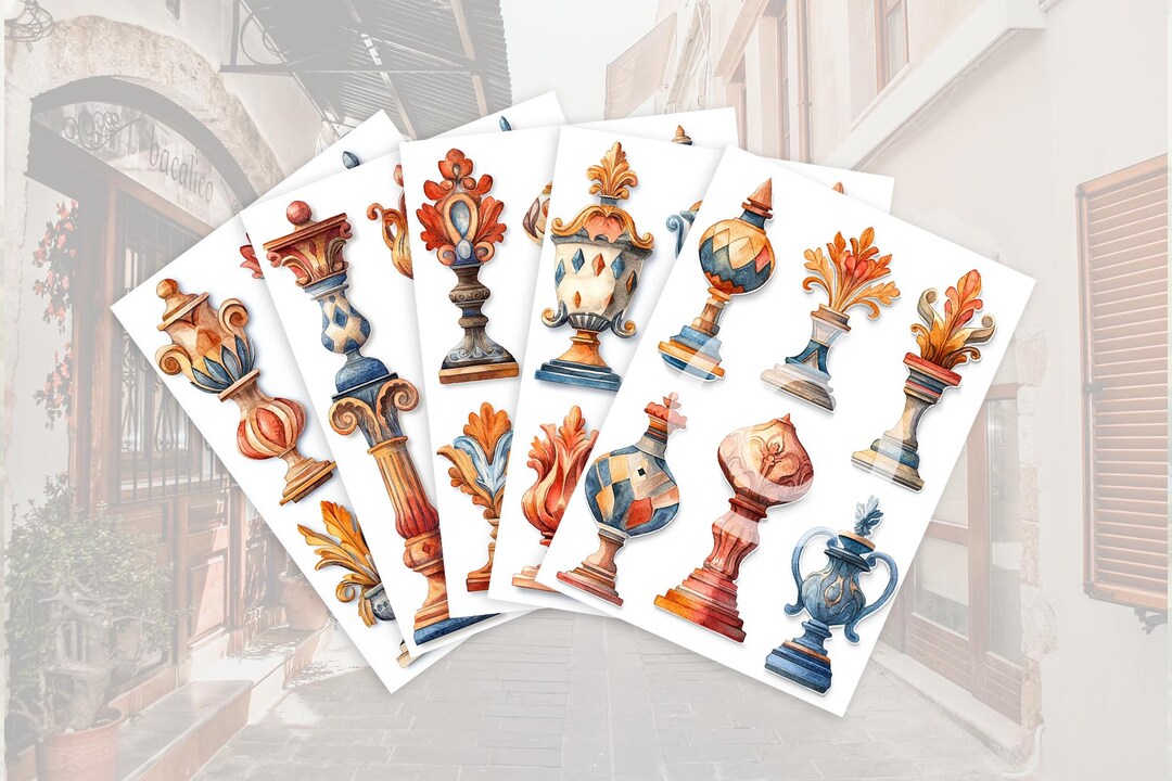 5 Architectural Elements Sticker Sheets | Printable | Digital Download ...