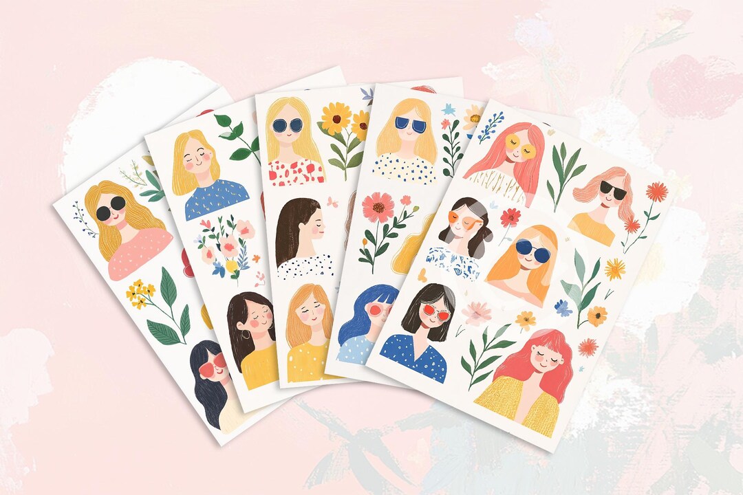 5 Sunny Day Sticker Sheets | Printable | Digital Download PNG | Print ...