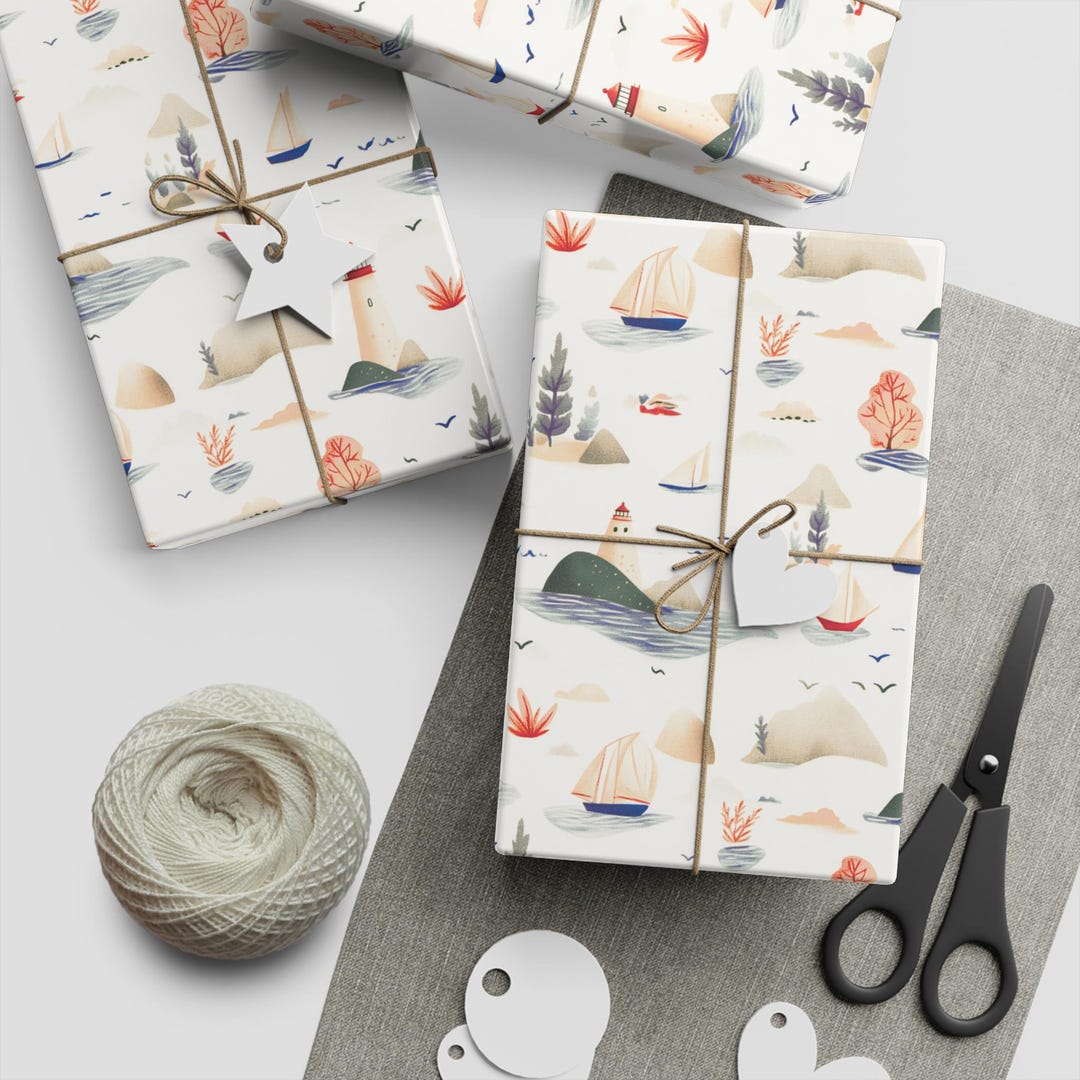 Lighthouse Gift Wrap Sheet | Wrapping Paper | Gift Paper | for Gifts ...