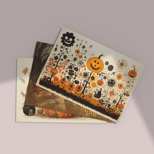 Printable Halloween Cards Pack of 5 Seasonal Greeting Cards Multipack ...