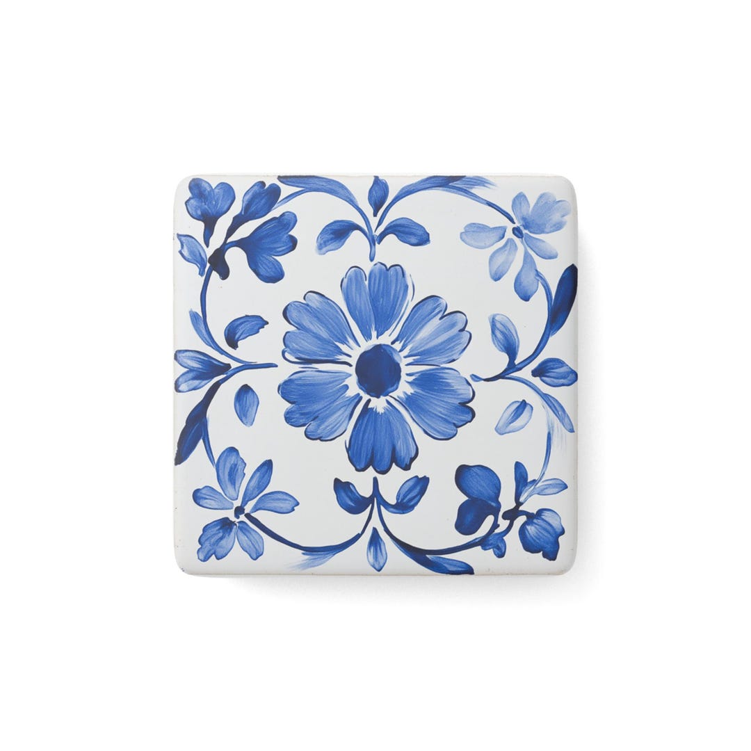 Porcelain Fridge Magnet | Square | Delft Blue Style | Magnetic Ceramic ...