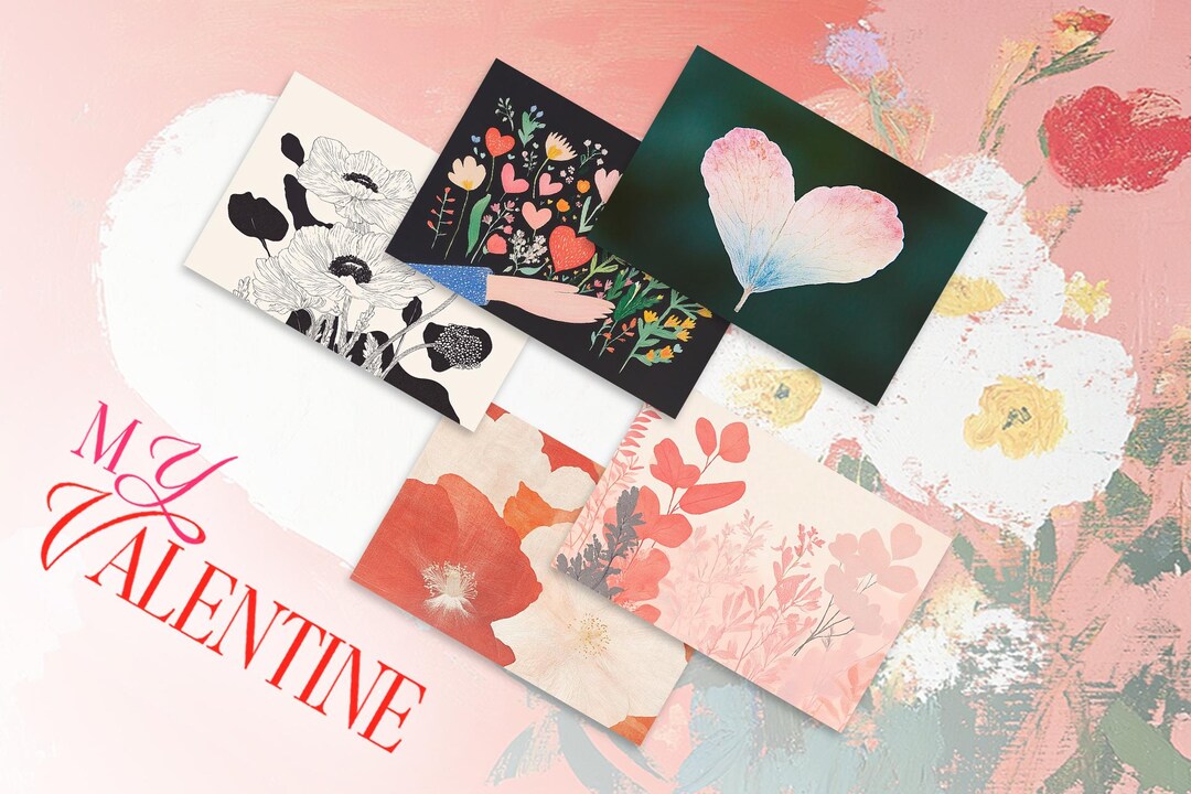Printable Valentine's Day Flat Card Pack of 5 | Greeting Cards ...