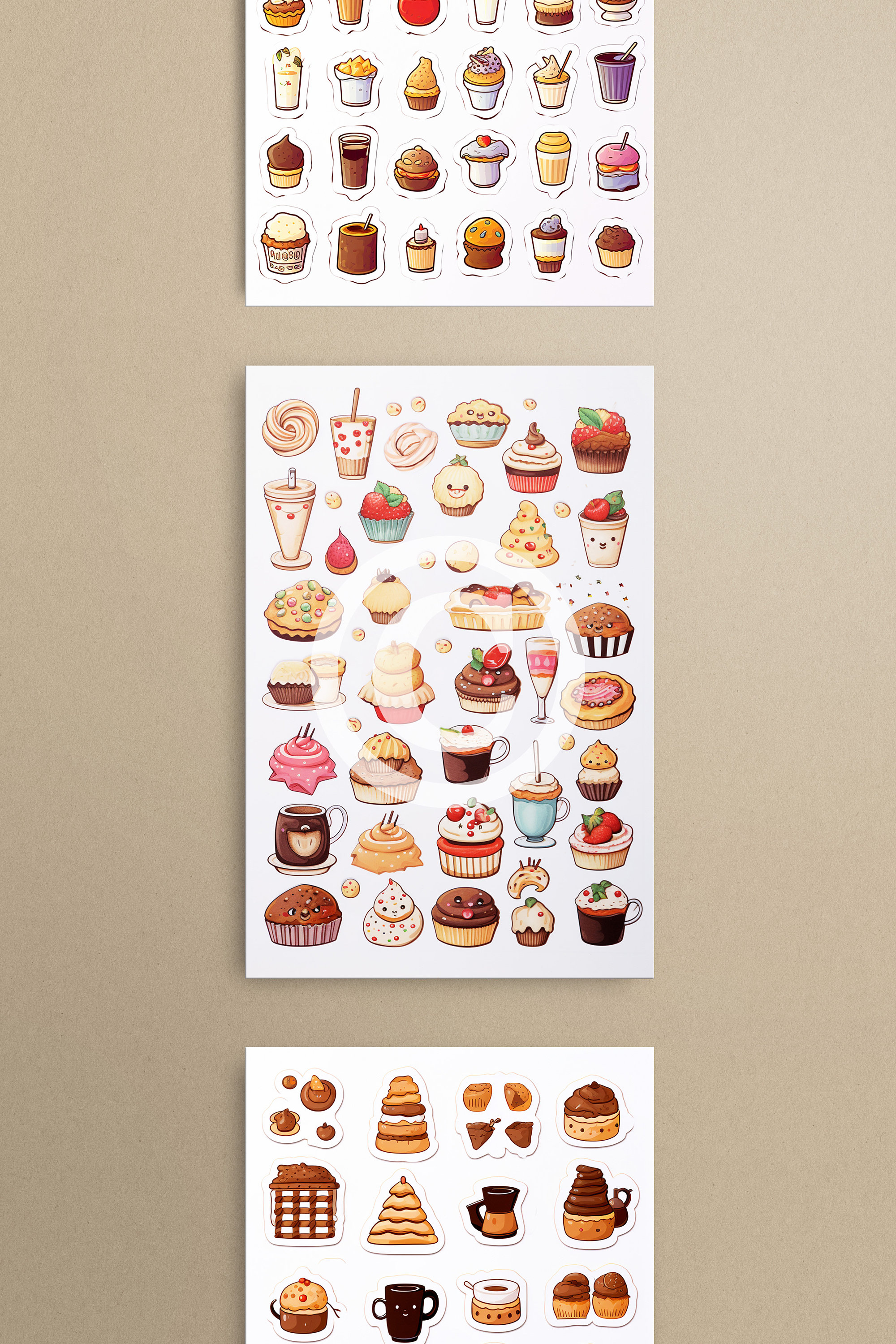 3 Cute Cookies Sticker Sheets | Printable | Digital Download PNG ...