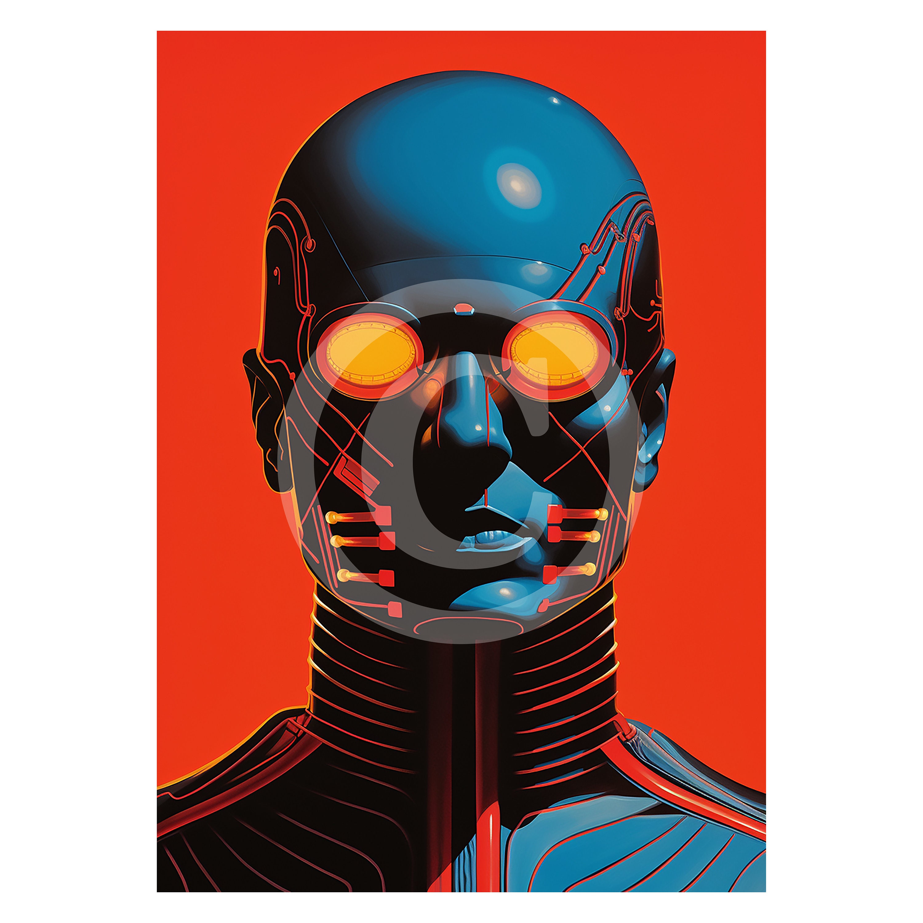 Printable Poster Lithography Man Cyborg Surrealist Art Wall Art Digital ...