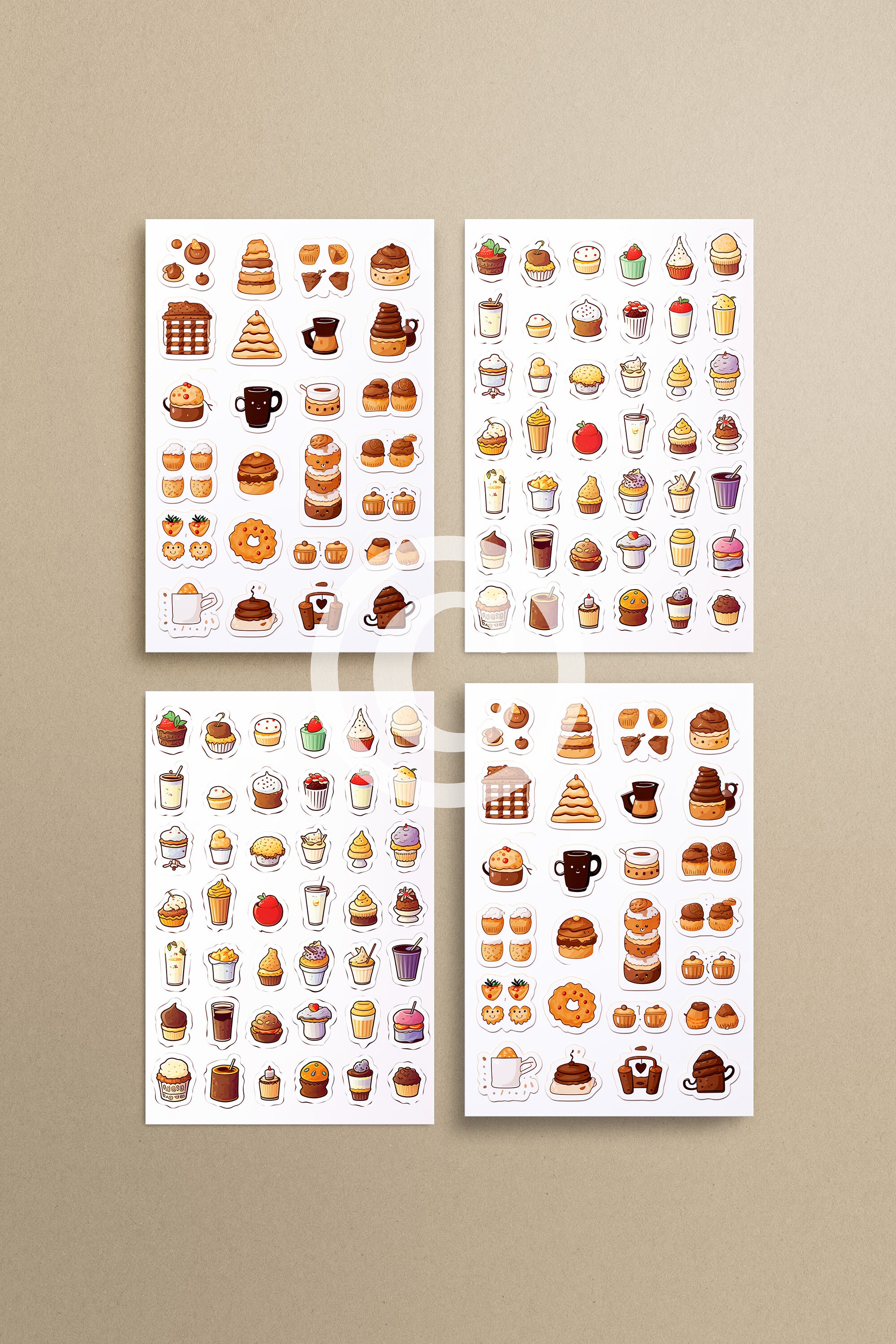 3 Cute Cookies Sticker Sheets | Printable | Digital Download PNG ...