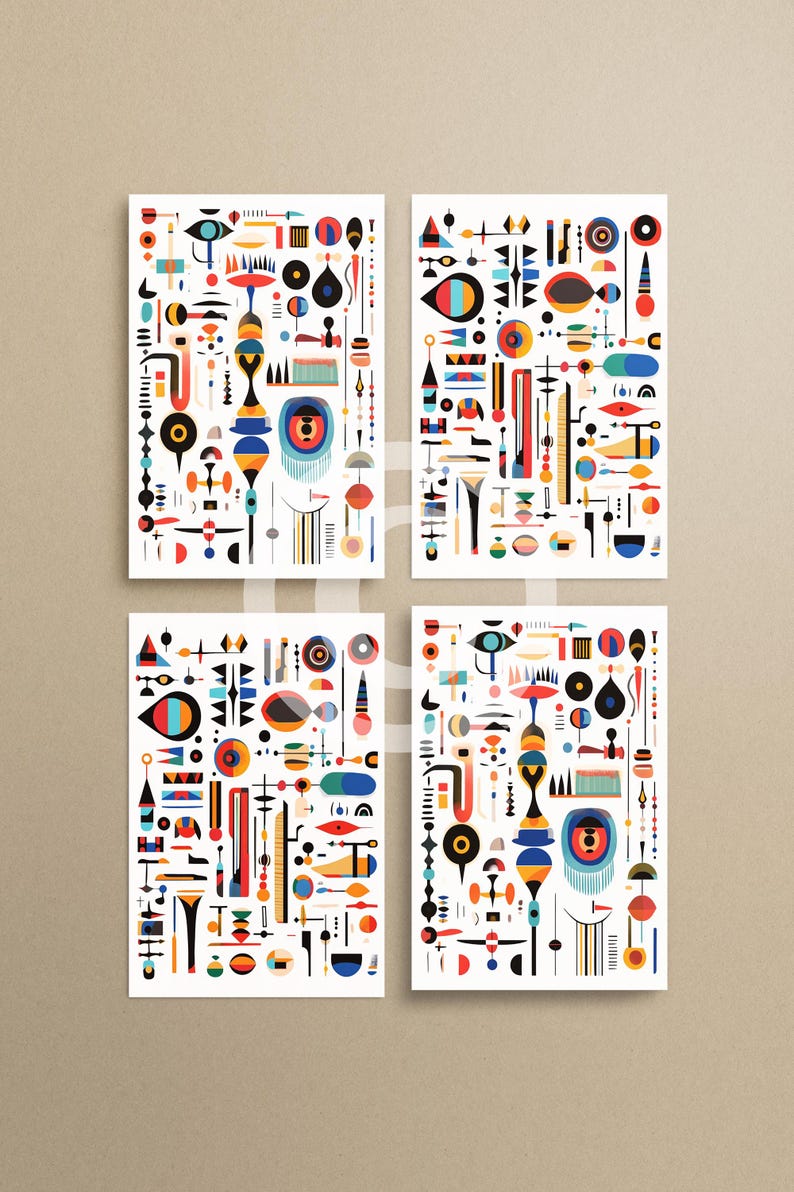 3 Miro Styled Sticker Sheets | Printable | Digital Download PNG | Print ...