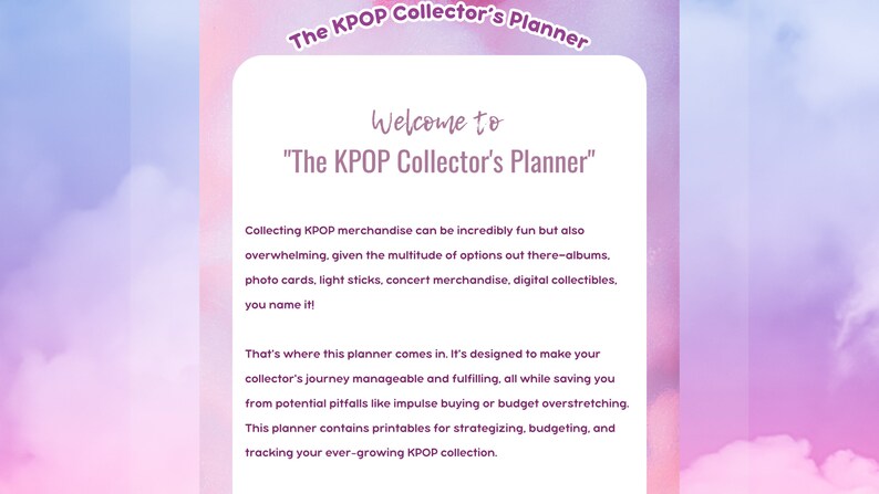 The KPOP Collector's Planner - Etsy