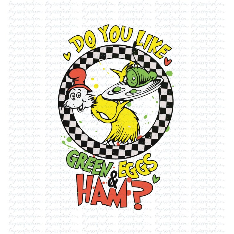 Dr Seuss Green Eggs and Ham SVG PNG , Funny Breakfast PNG, Retro ...