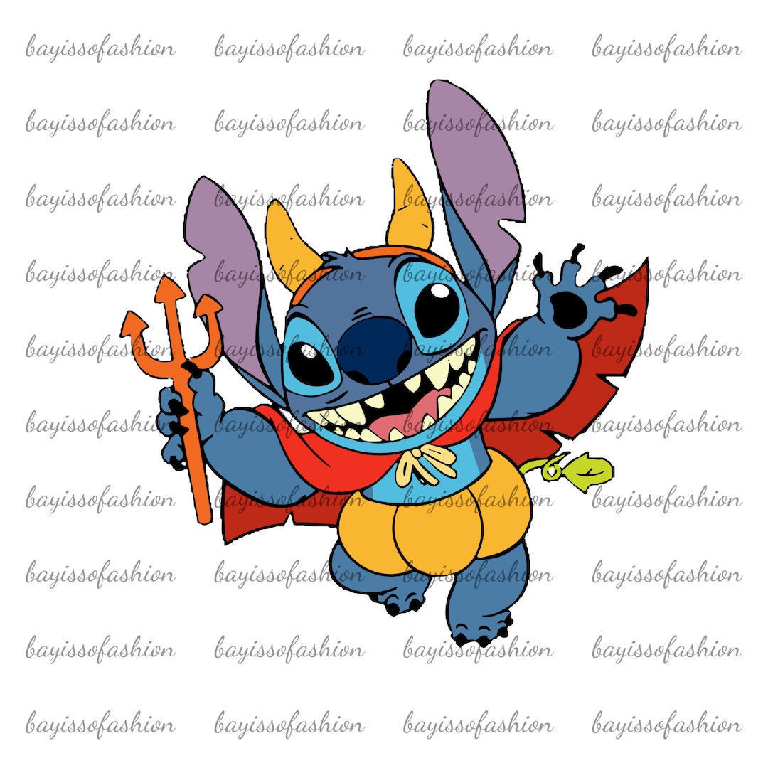 Stitch Halloween Watercolor Png, Stitch Horror Png, Scary Cute Horror ...