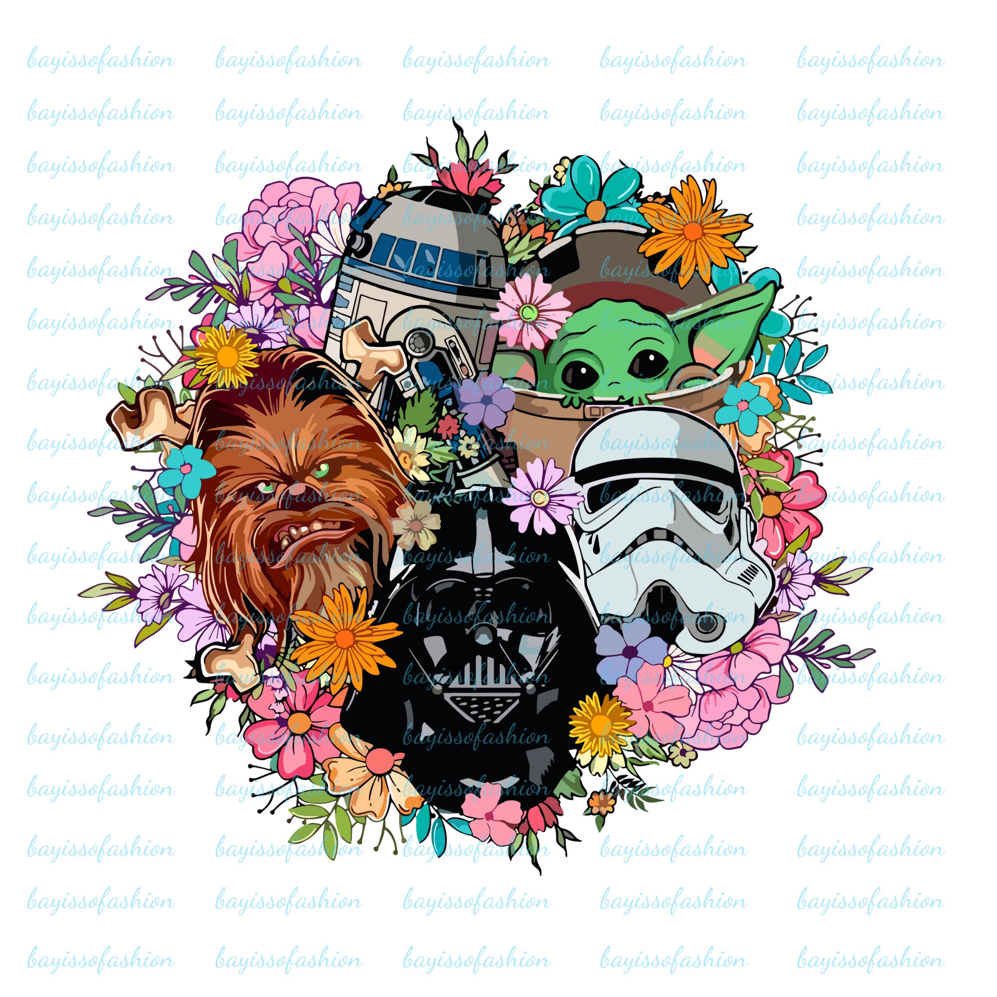 Retro Spring Flower Star Wars Character Png,family Trip 2025 Png,floral ...