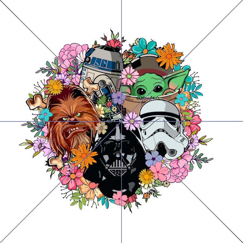 Retro Spring Flower Star Wars Character Png,family Trip 2024 Png,floral ...