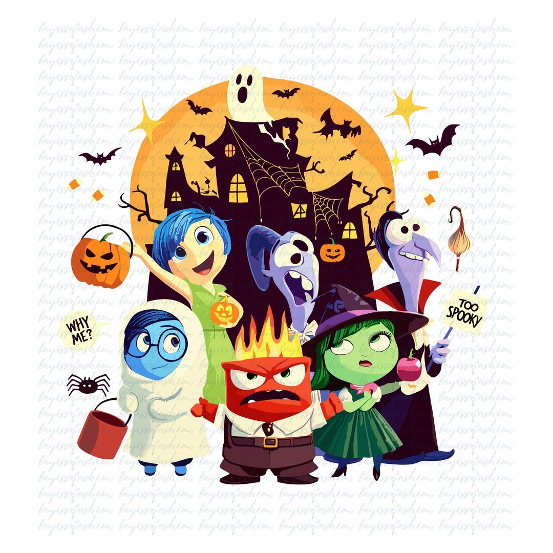 Inside Out Halloween PNG SVG, Joy Sadness Anger Fear Disgust Spooky ...