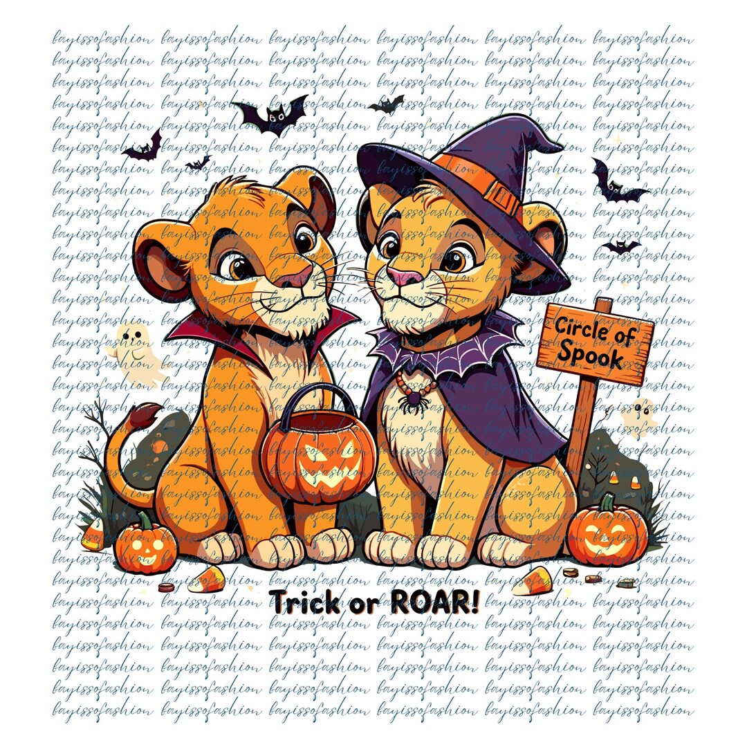 Lion King Halloween PNG SVG, Cute Simba and Nala Trick or Treat Digital ...