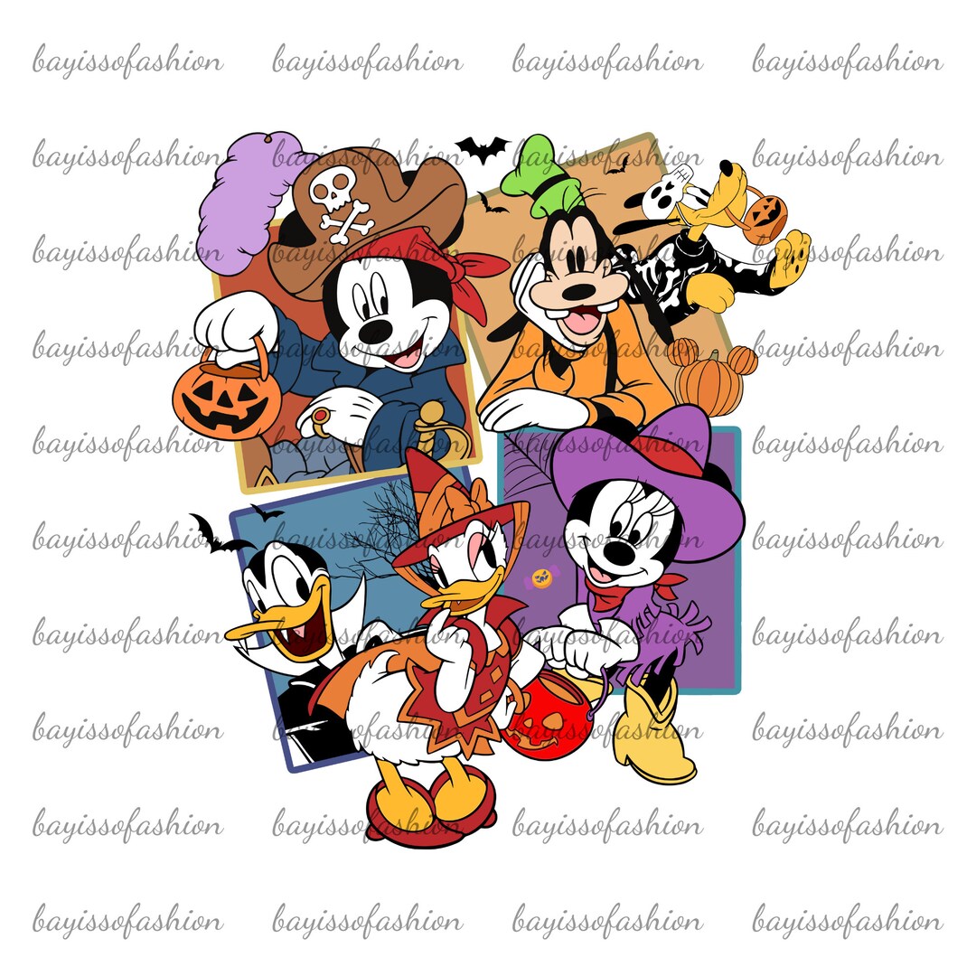 Halloween Mickey and Friends Png Costume Design, Mickey Minnie Pluto ...