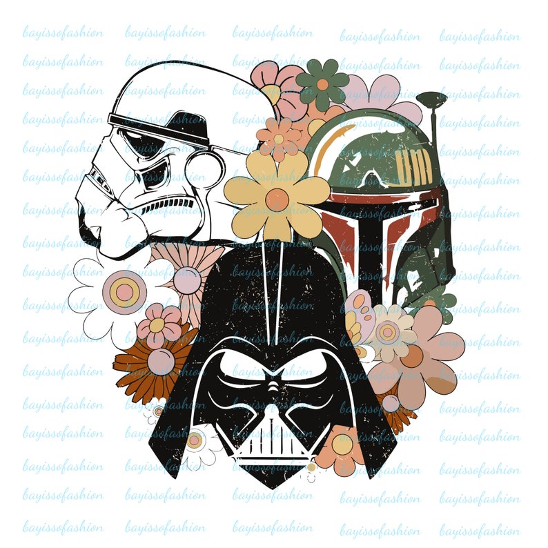 Retro Spring Flower Star Wars Character Png,family Trip 2025 Png,floral ...