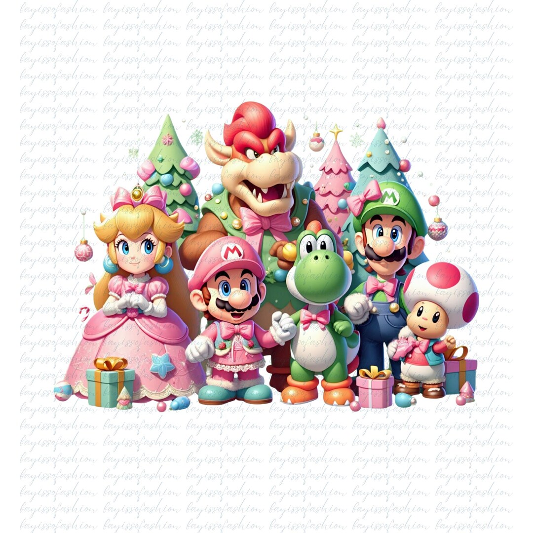 Mario & Friends Merry Bowser Christmas SVG PNG , Pastel Gamer Holiday ...
