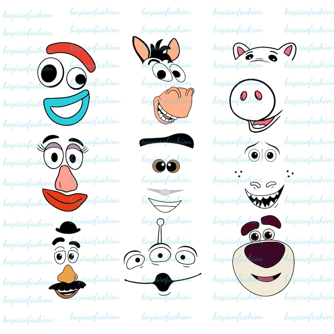 Toy Story Characters Face Bundle Png, Toy Story Face Png , Toy Story ...