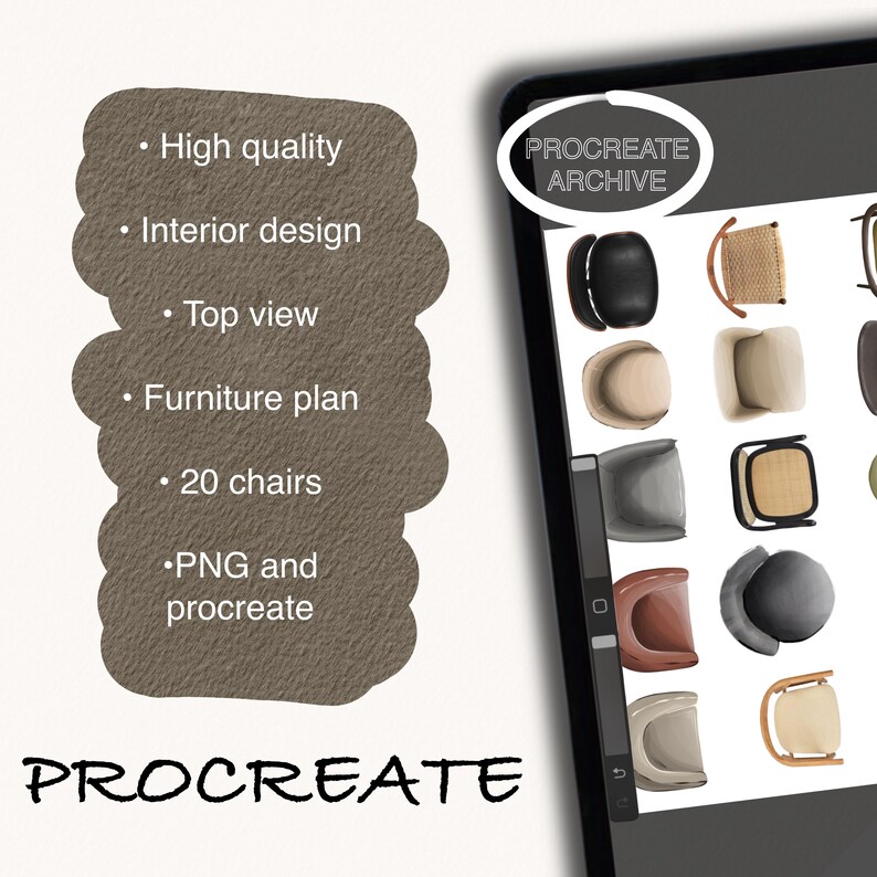 Procreate Interior Furniture Block, Procreate Furniture Pack, Procreate ...