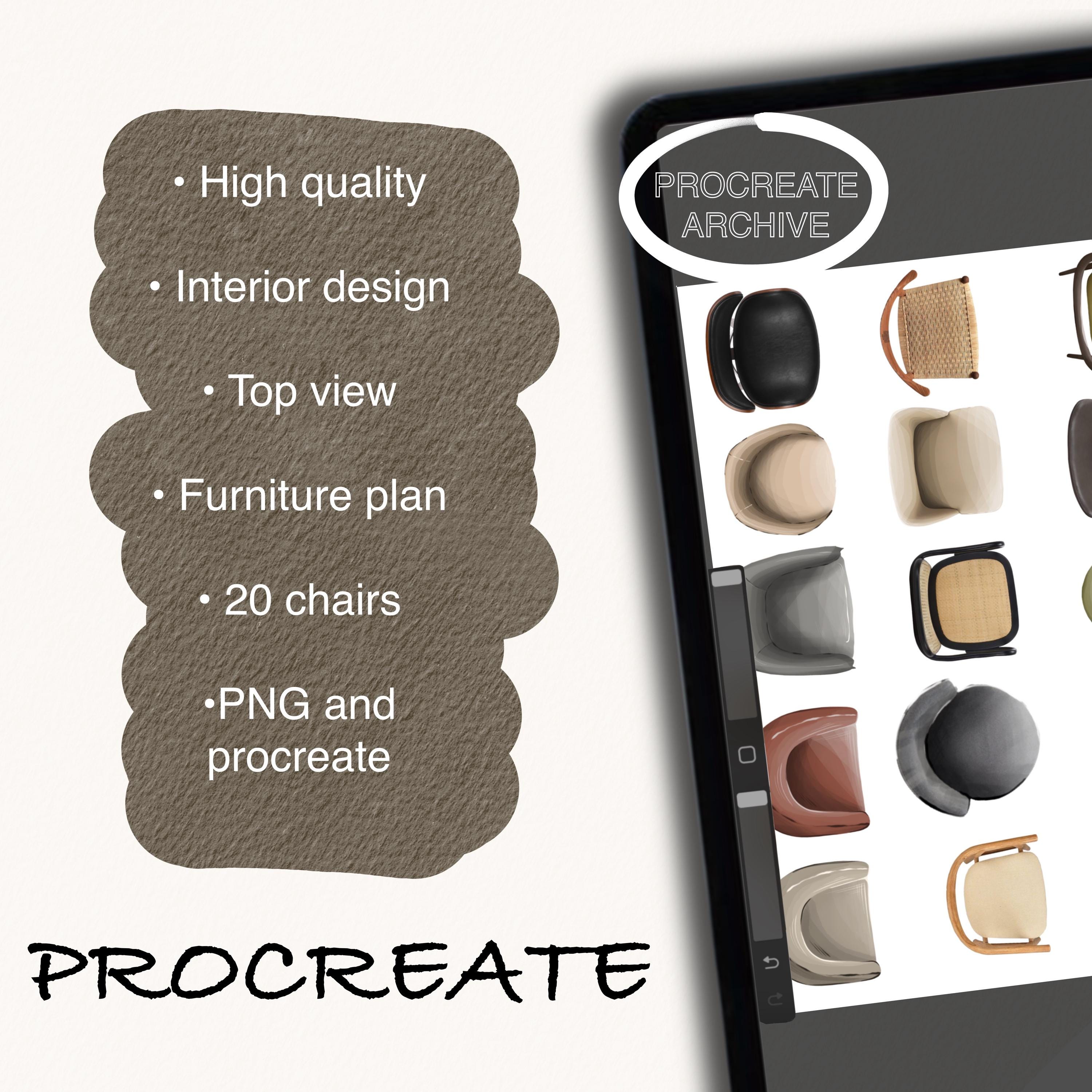 Procreate Interior Furniture Block, Procreate Furniture Pack, Procreate ...