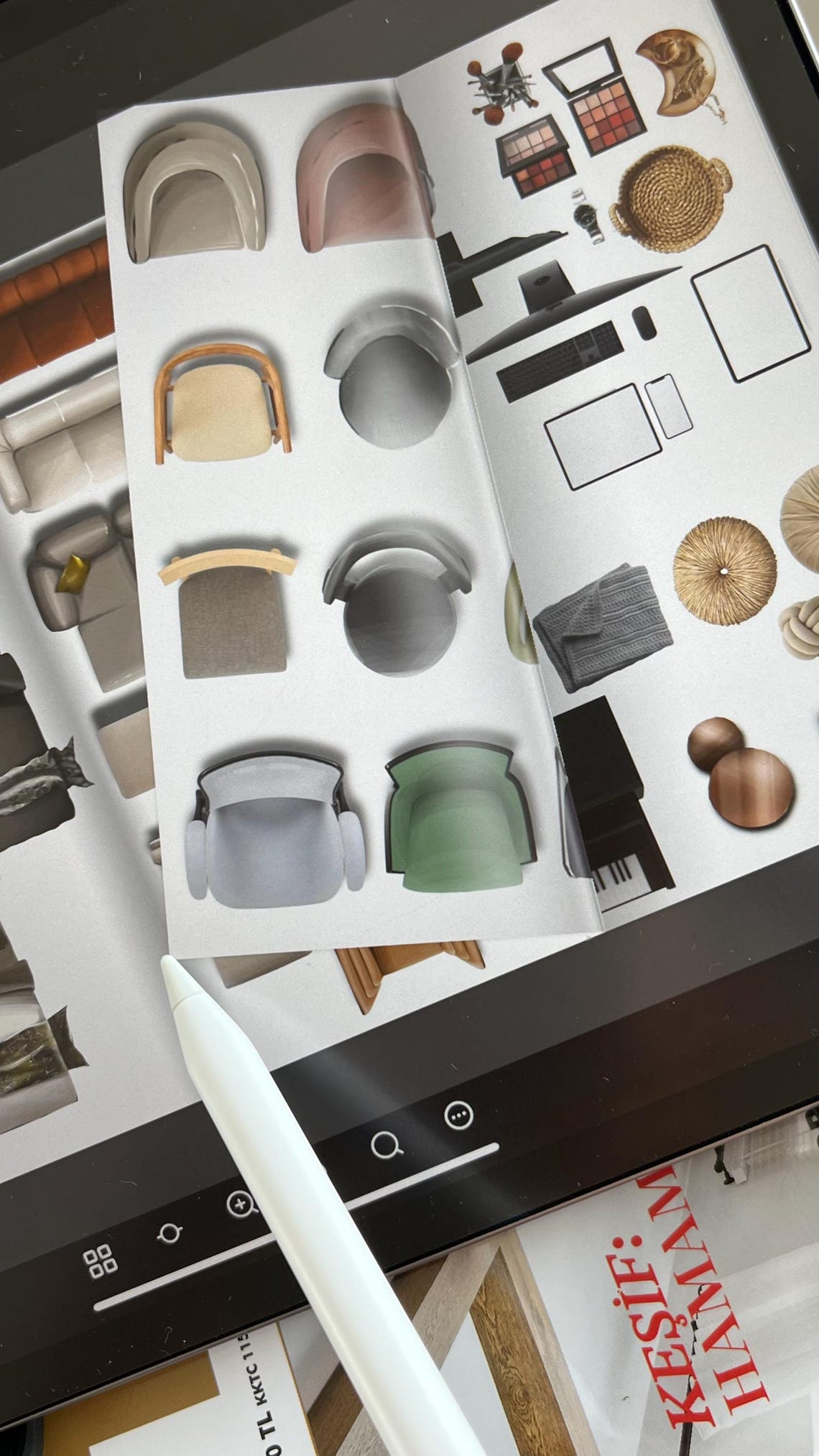 Procreate Interior Furniture Set: Digital Sketch Blocks (PSD, PNG ...