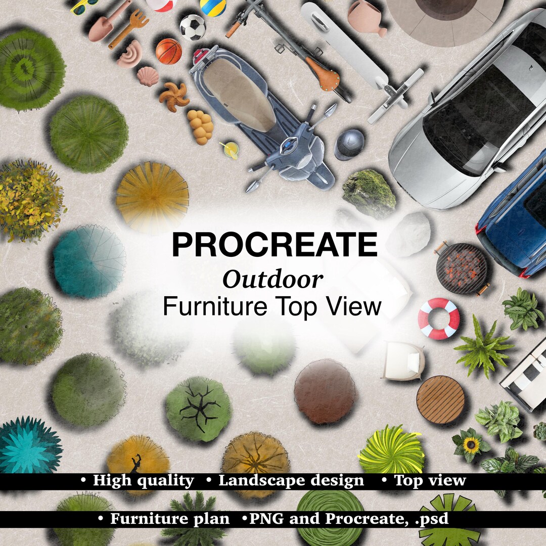 Procreate Outdoor Pack: Landscape Set, Outdoor Blocks, PNG, Photoshop ...