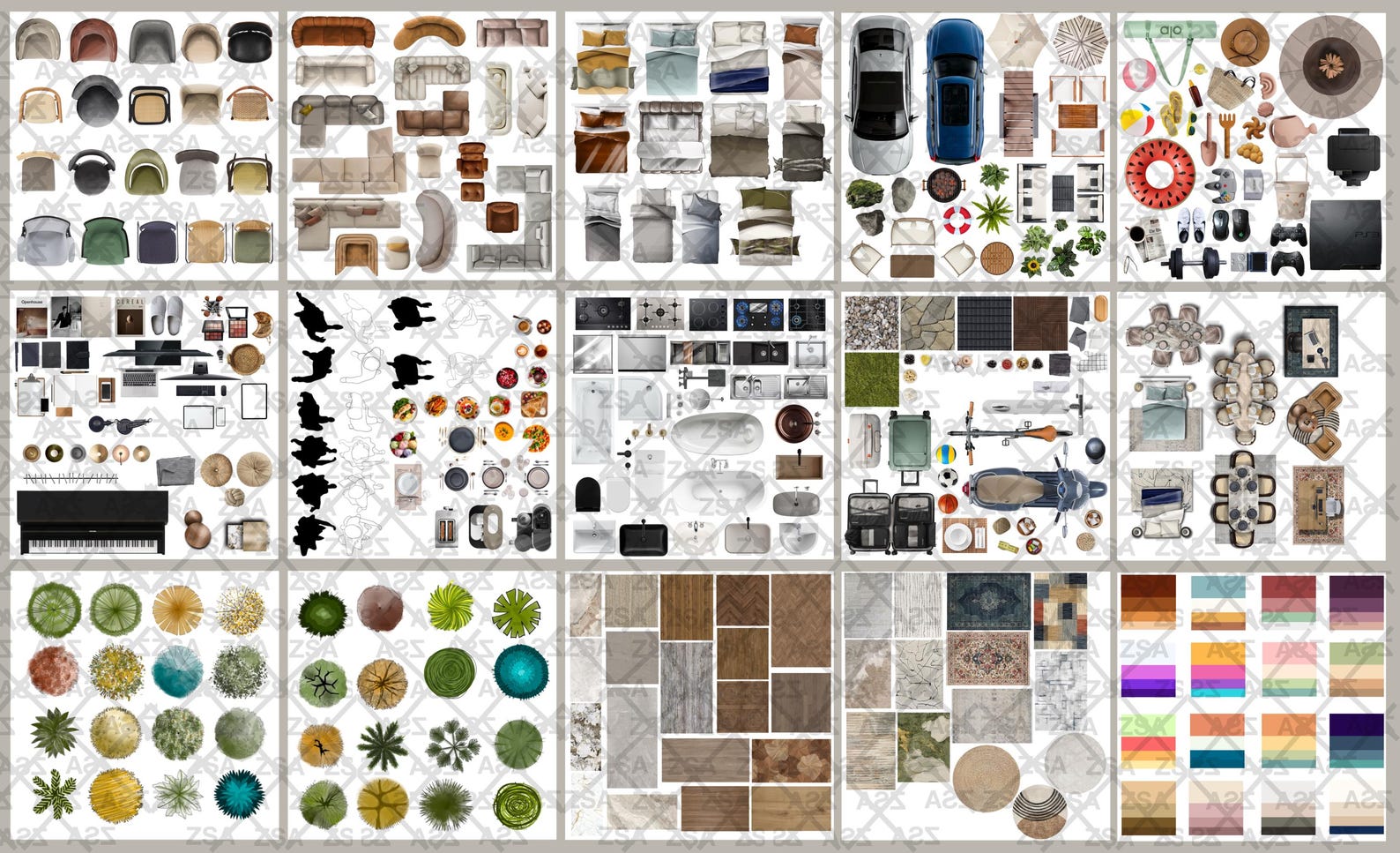 Furniture Png, Procreate Pack, Architecture Plan, Furniture Top View ...