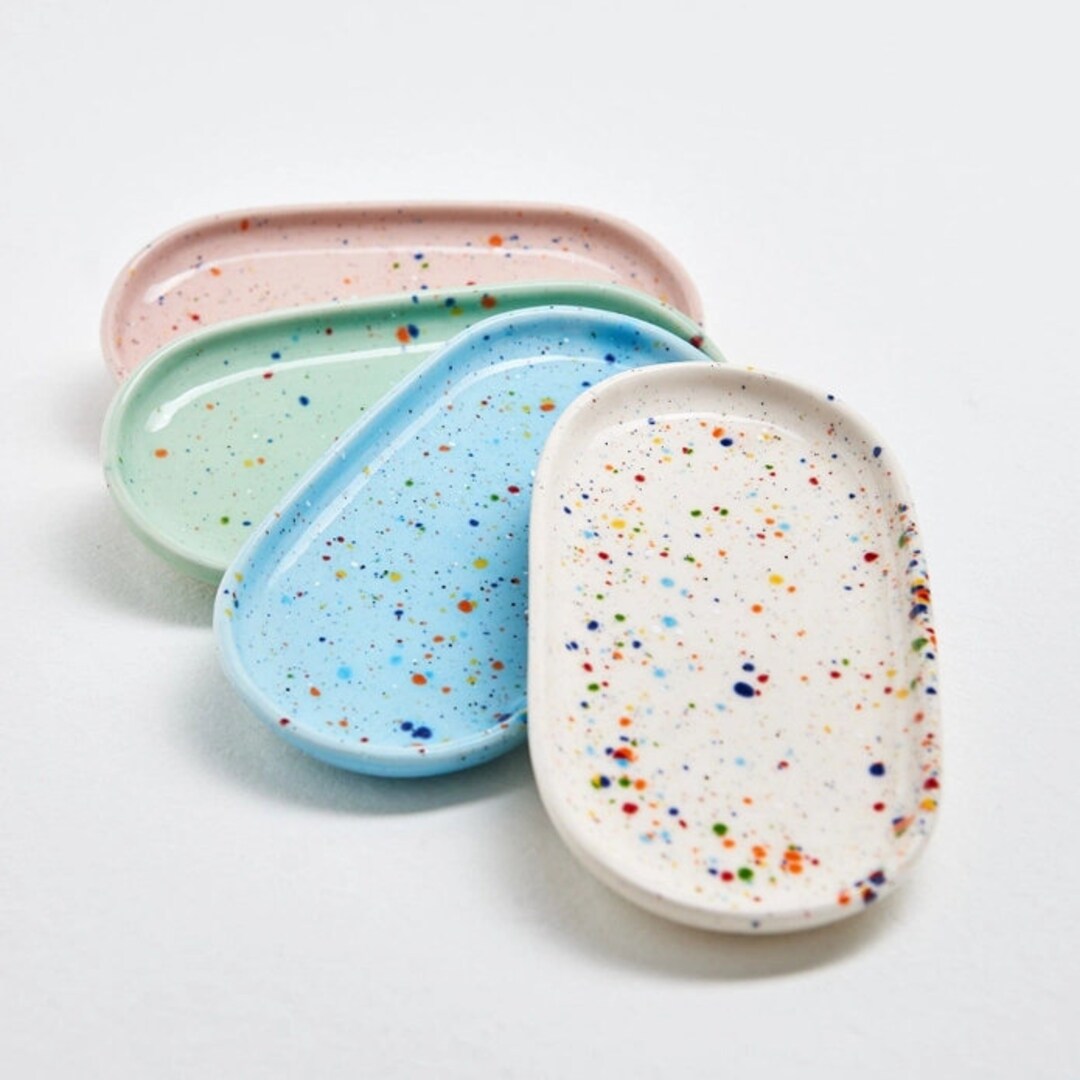 Mini Teller, Untertasse Keramik Dessertteller oval Party 17,5 x 9,5cm ...