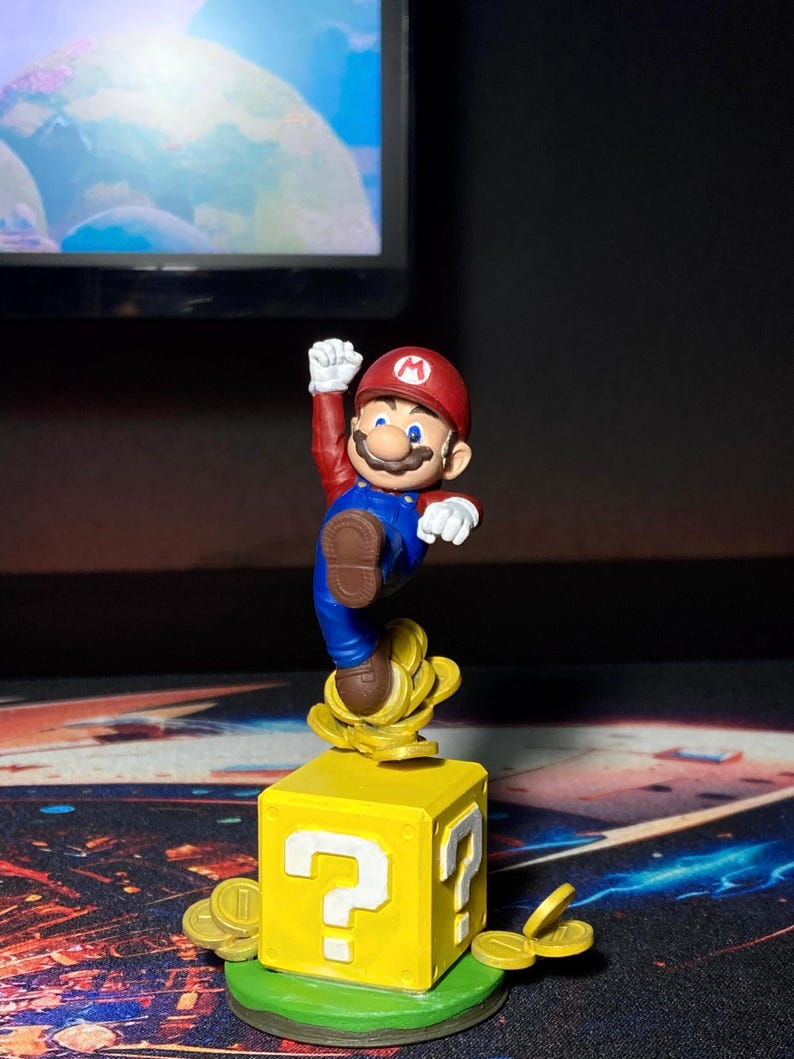Zuper Mario Figure, 12K Sla Print, Gift Idea, Gamer Gift, Statue Decor ...