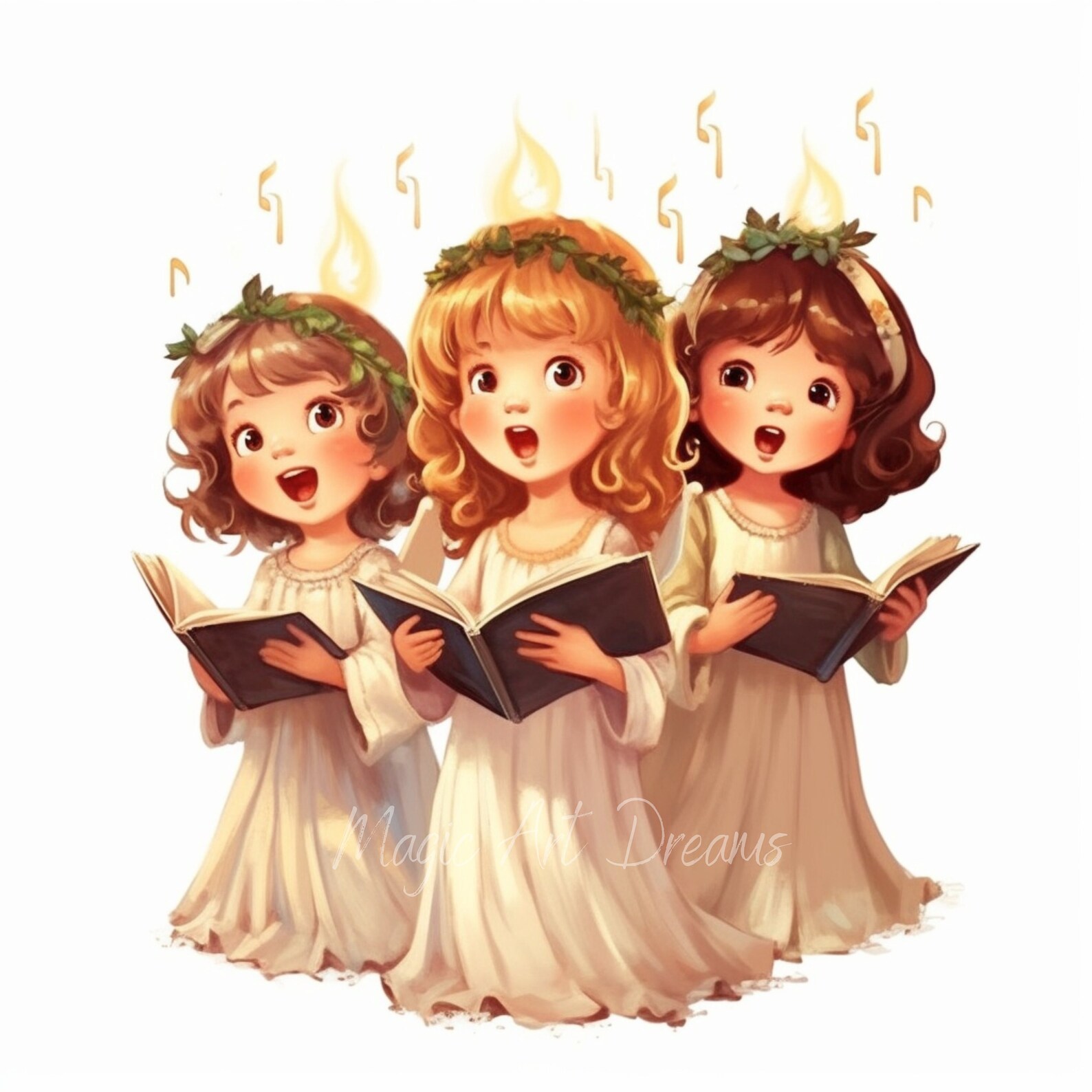 Adorable Little Angels Singing Christmas Carols Clipart 20 - Etsy