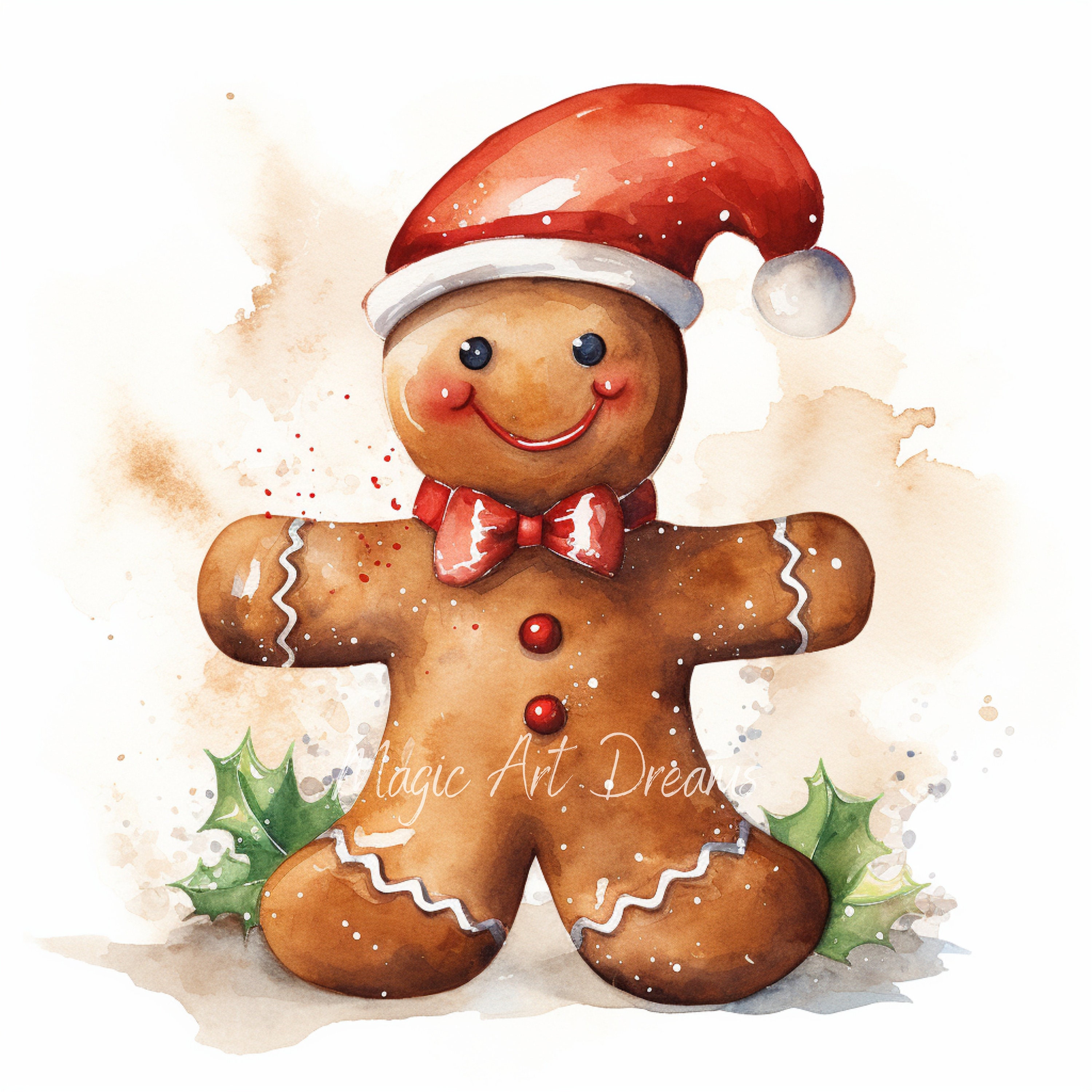 Christmas Gingerbread Man Clipart, 20 JPG, Merry Christmas, Digital ...