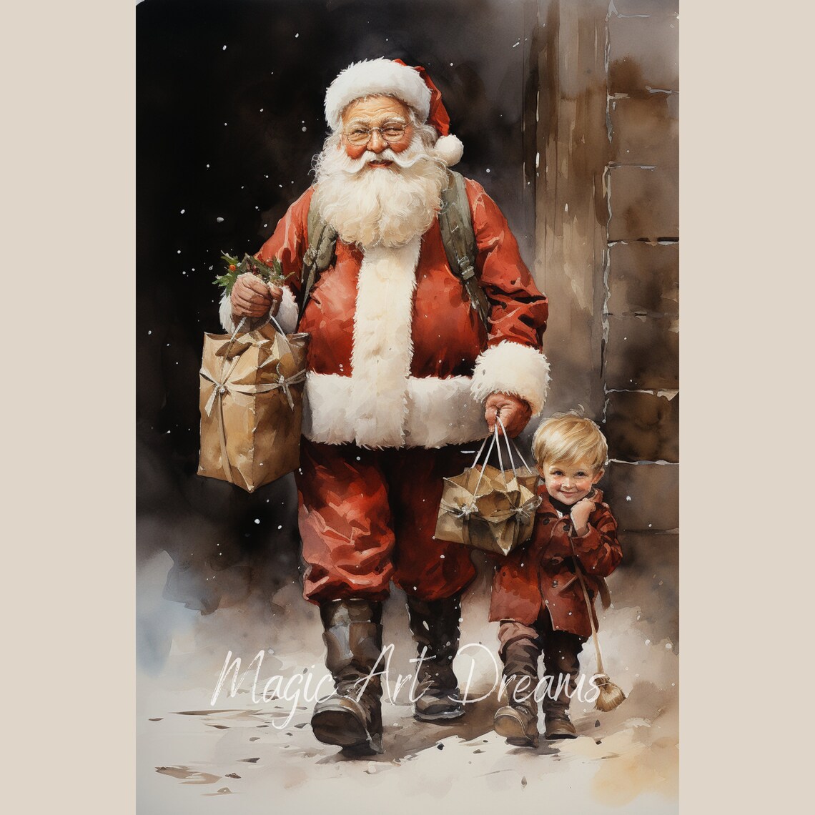 Watercolour Santa Claus Clipart, 14 JPG Format, Sublimation Design ...