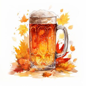 Watercolour Fall Beer Clipart, 16 JPG, Beer Illustration, Sublimation ...