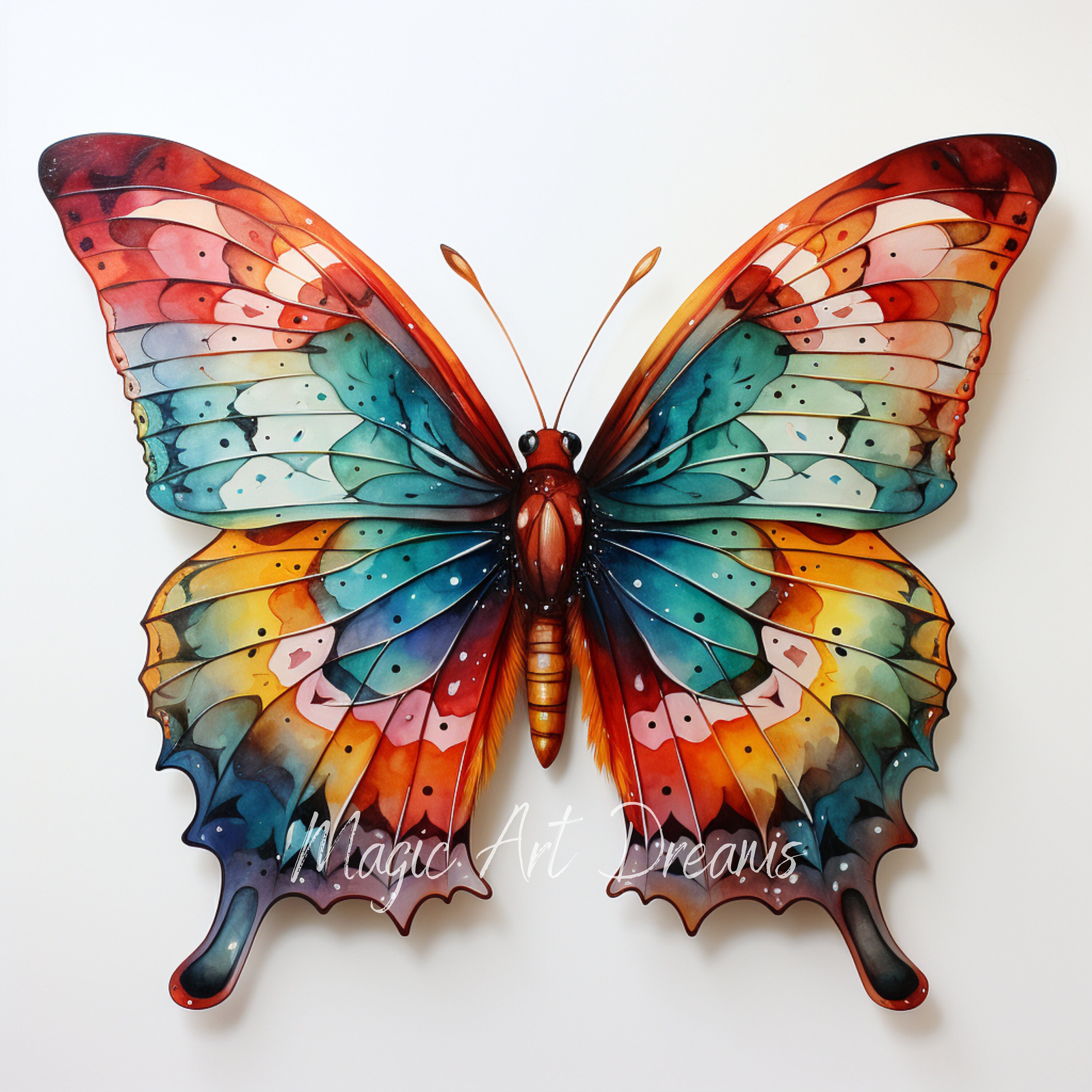 Watercolor Beautiful Butterfly Bundle 20 Jpgs Floral Clipart - Etsy