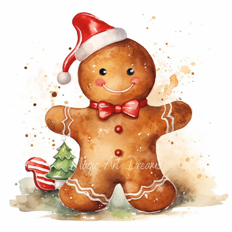 Christmas Gingerbread Man Clipart, 20 JPG, Merry Christmas, Digital ...