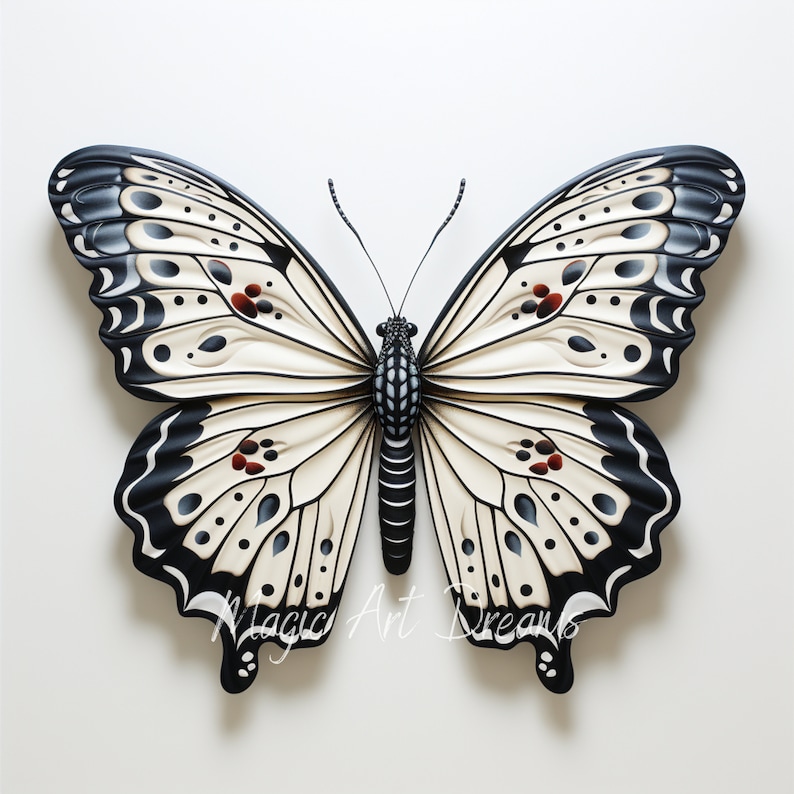 Beautiful Black and White Butterfly Bundle, 16 Jpgs, Butterfly Painting ...