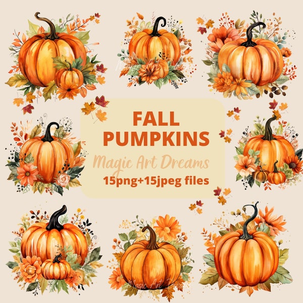 Pumpkin Clipart - Etsy