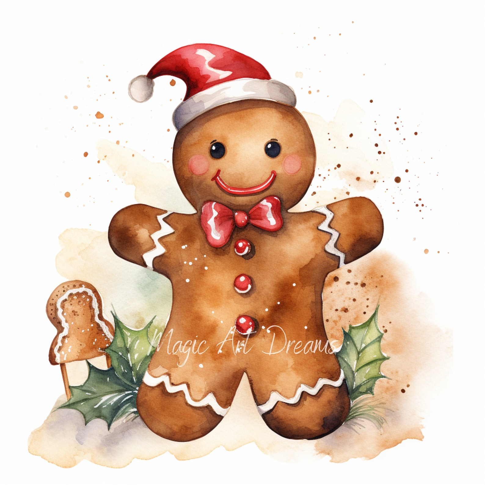 Christmas Gingerbread Man Clipart, 20 JPG, Merry Christmas, Digital ...