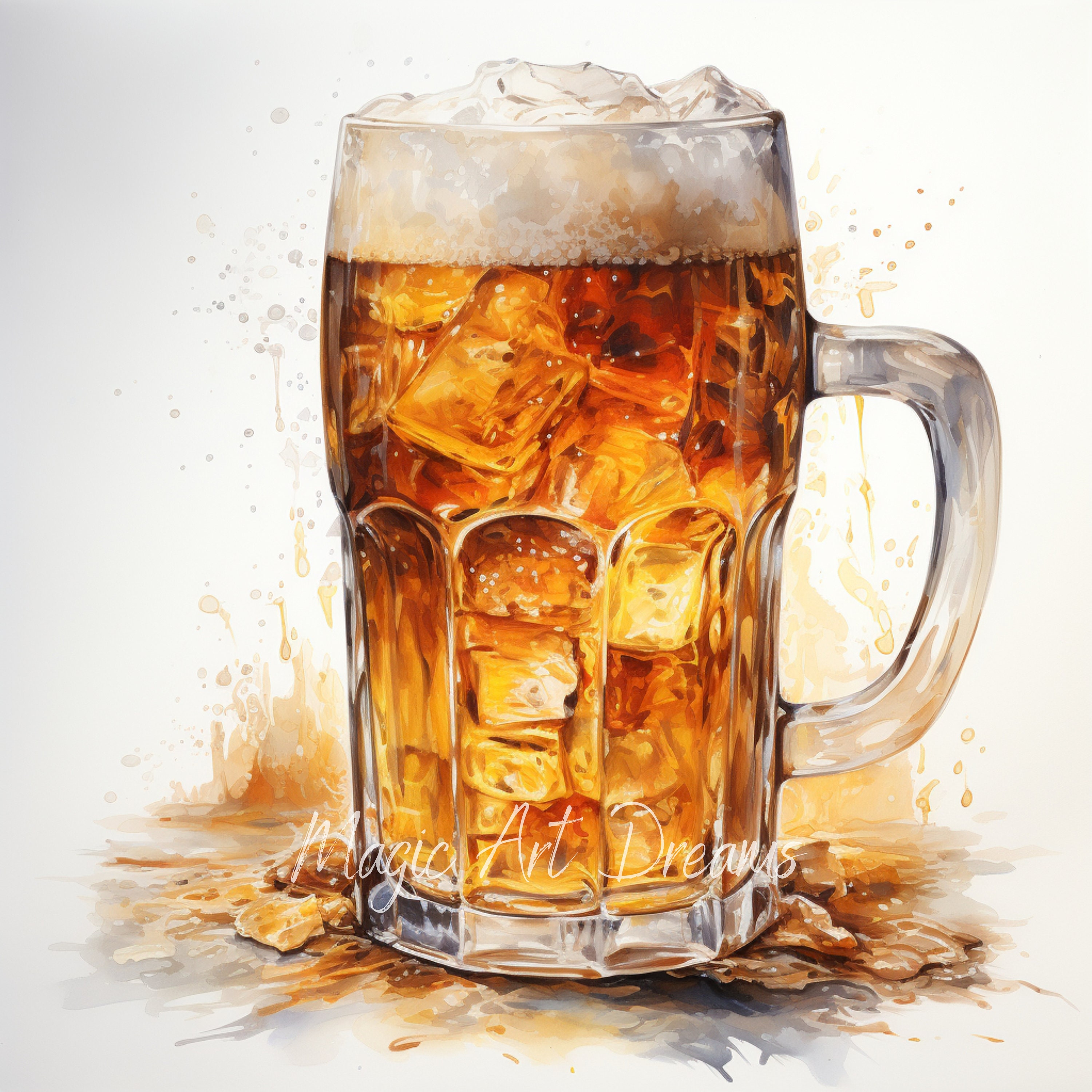 Watercolour Fall Beer Clipart, 16 JPG, Beer Illustration, Sublimation ...