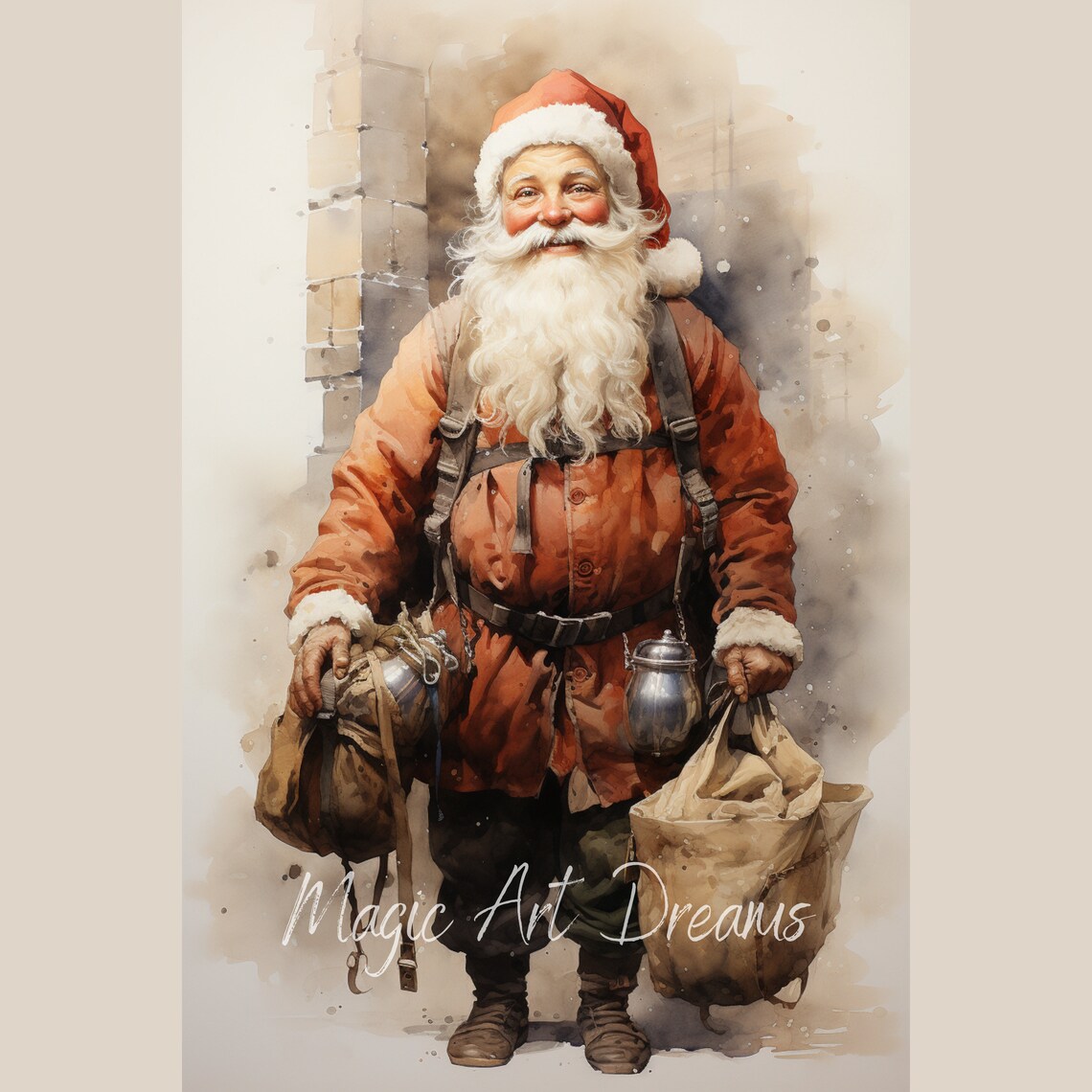 Watercolour Santa Claus Clipart, 14 JPG Format, Sublimation Design ...