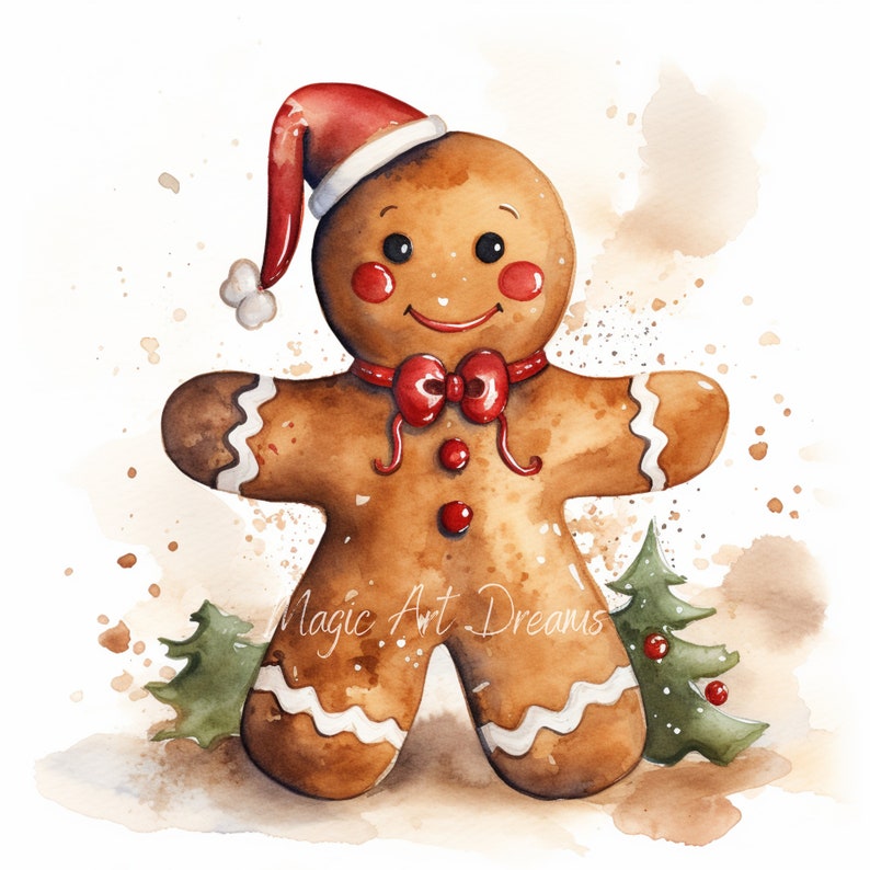 Christmas Gingerbread Man Clipart, 20 JPG, Merry Christmas, Digital ...