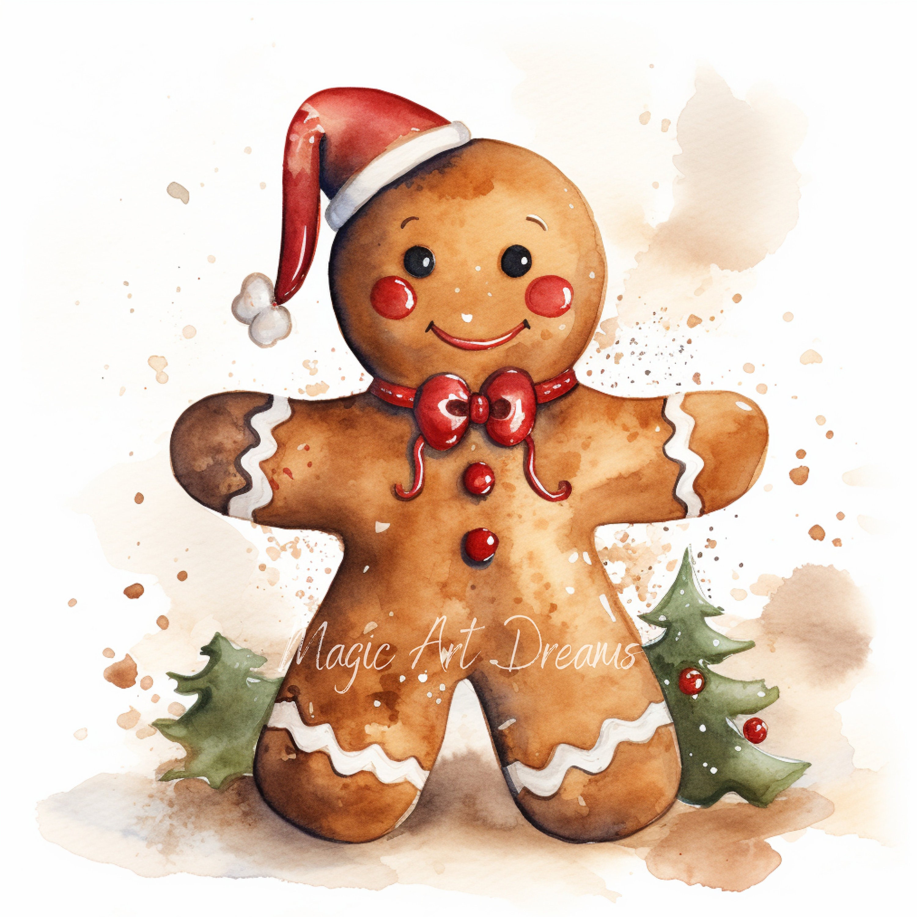 Christmas Gingerbread Man Clipart, 20 JPG, Merry Christmas, Digital ...